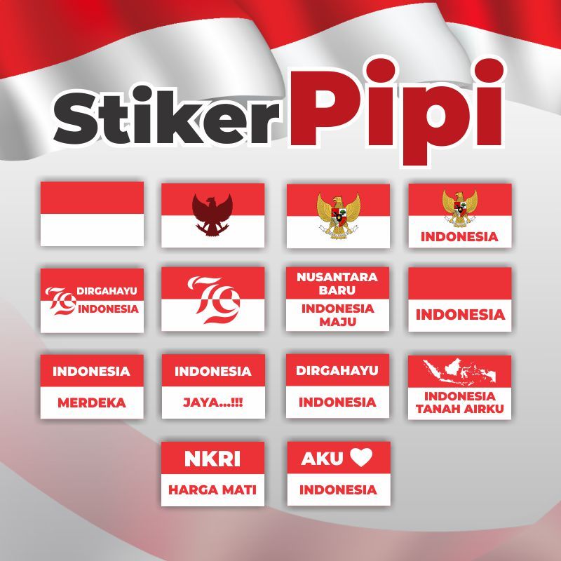 Jual Sticker Pipi Merah Putih / Stiker Pipi Bendera / Sticker Bendera ...
