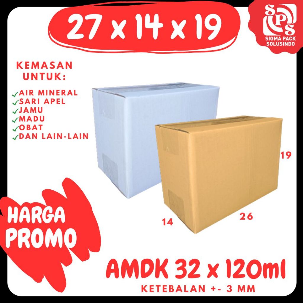 Jual Box AMDK 26x14x18 Minuman Siplah Isi 32 @120ml Kardus Packing ...