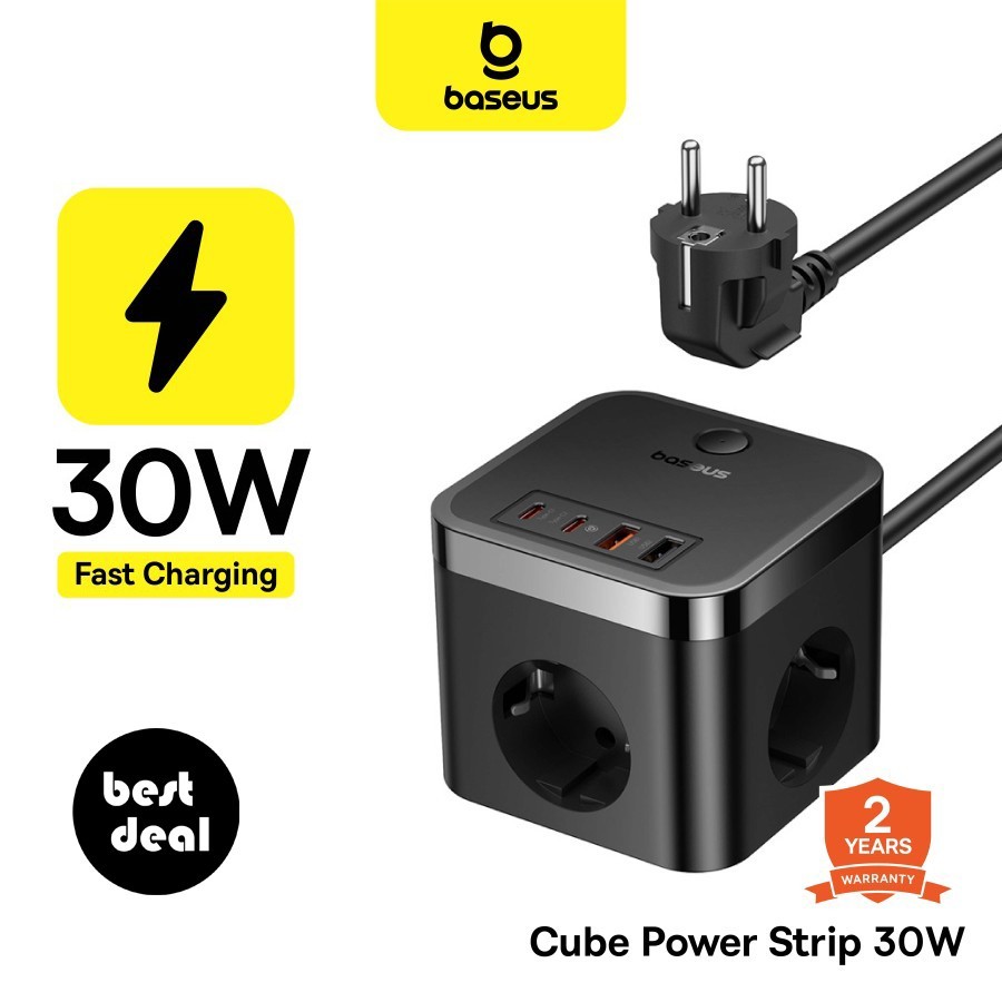 Jual Baseus Power Combo Cube Power Strip 3AC+2U+2C 30w Fast Charging 7in1 Lubang Stop Kontak ...