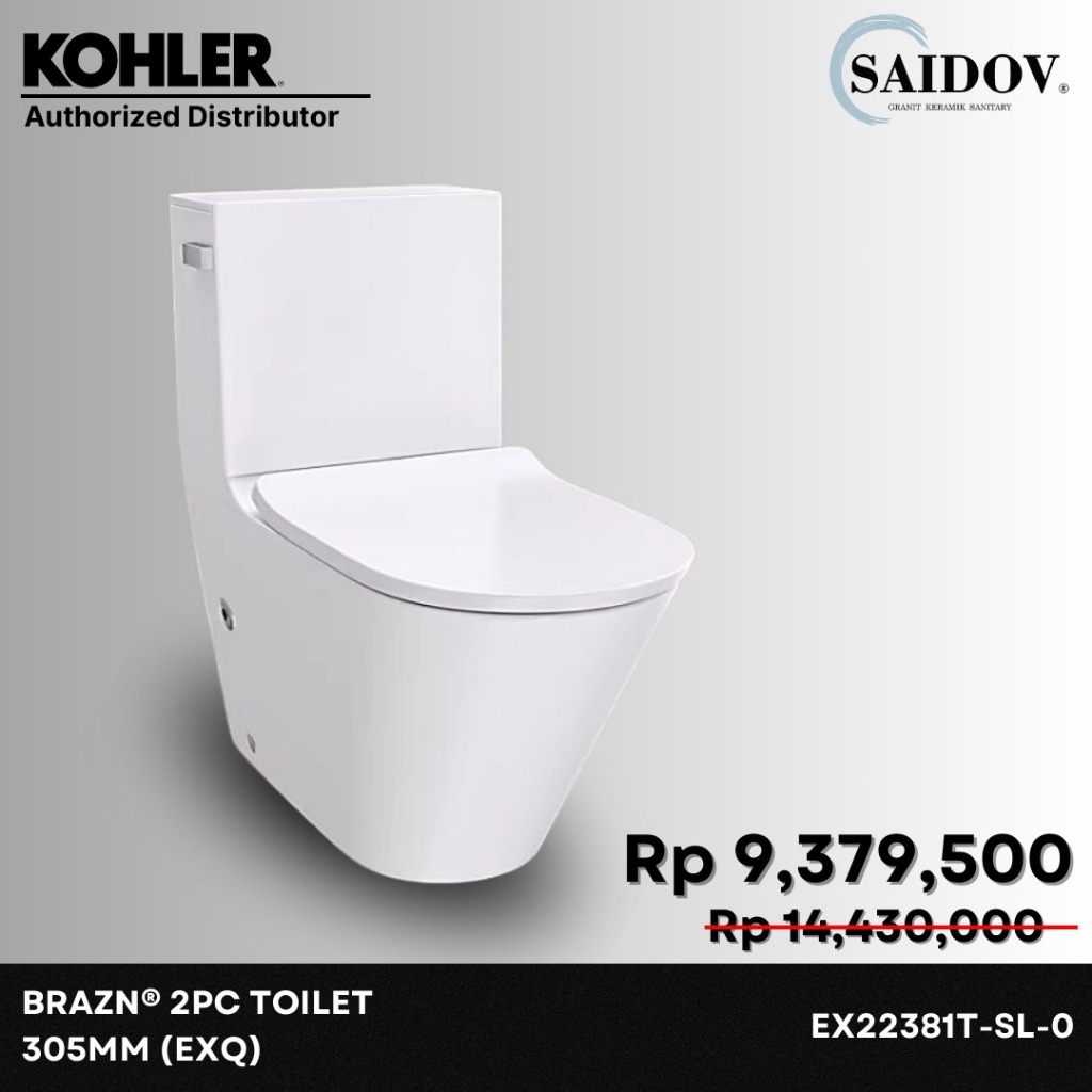 Jual KOHLER BRAZN 2PC TOILET 305MM KLOSET DUDUK KAMAR MANDI - EX22381T ...