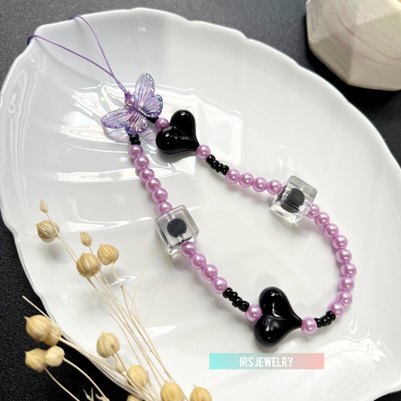 Jual Phone Strap Beads Ungu Series/ Tali Lanyard Handphone Manik Pita ...