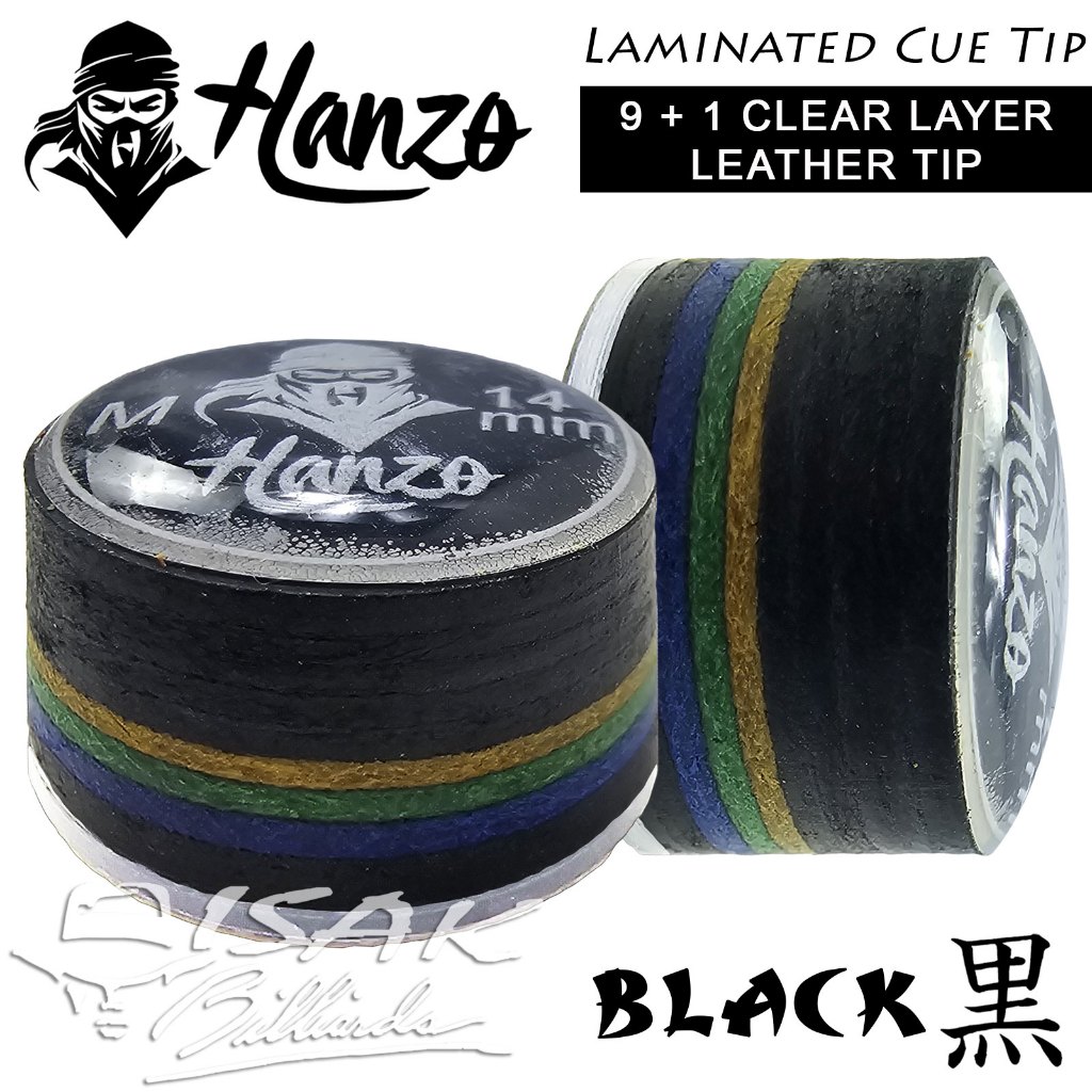 Jual Hanzo Rainbow Clear Cue Tip | Black Laminated Playing Kepala Stick ...
