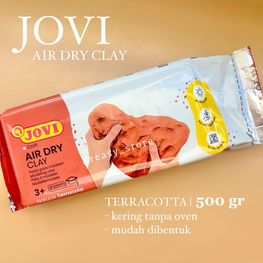 Jual Air Dry Clay JOVI 500gr TERRACOTTA - Modelling Clay Terracotta ...