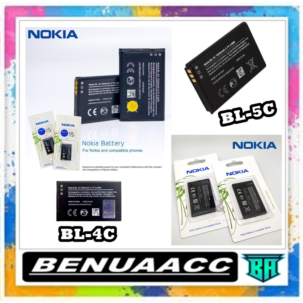 Jual (ba) Baterai Battery NOKIA BL 4C / BL 5C ORIGINAL Plus PACKING | Shopee Indonesia