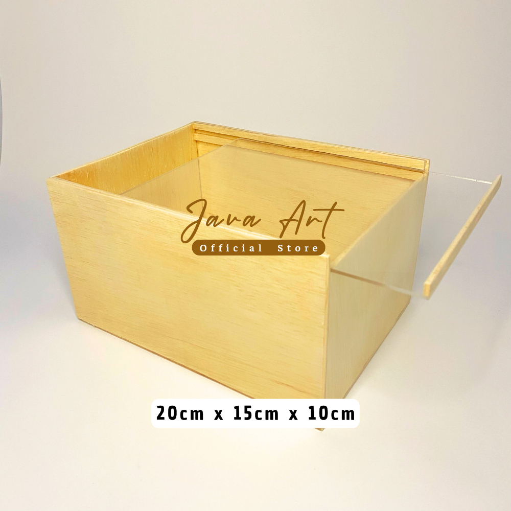 Jual KOTAK KAYU SOUVERNIR, KADO MODEL ACRYLIC TUTUP BENING UKURAN 20cm ...