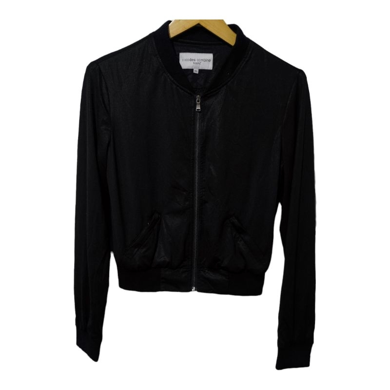 Jual Bomber jacket crop 2 layers codes combine basic 85 | Shopee Indonesia