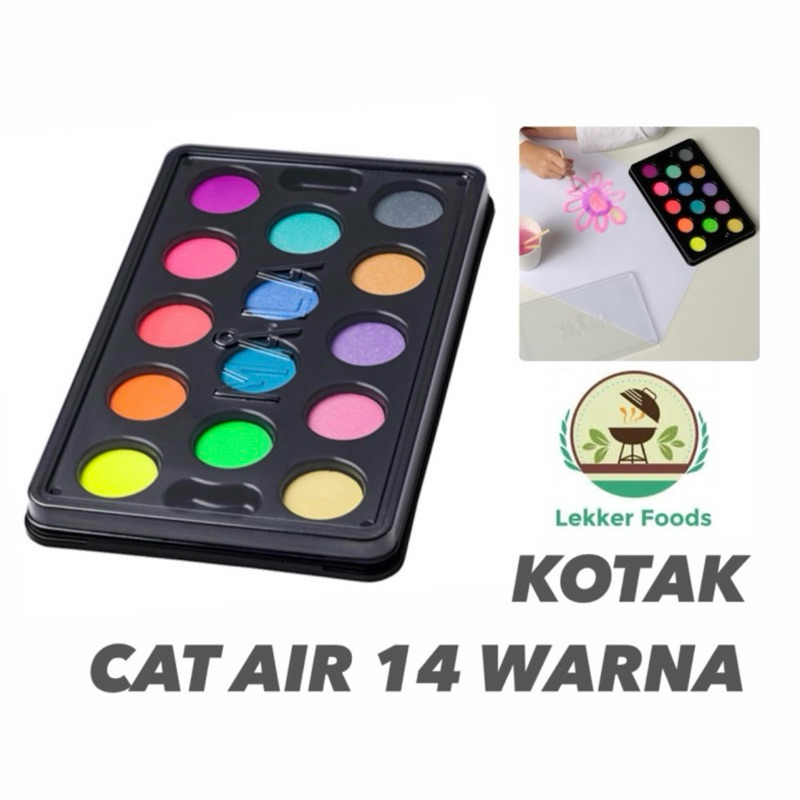Jual Kotak Cat Air untuk Melukis Anak-anak Mala (14 warna) | Shopee ...
