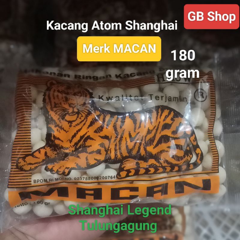Jual Kacang Atom Shanghai Suling Mas merk MACAN murah180gram Termurah ...