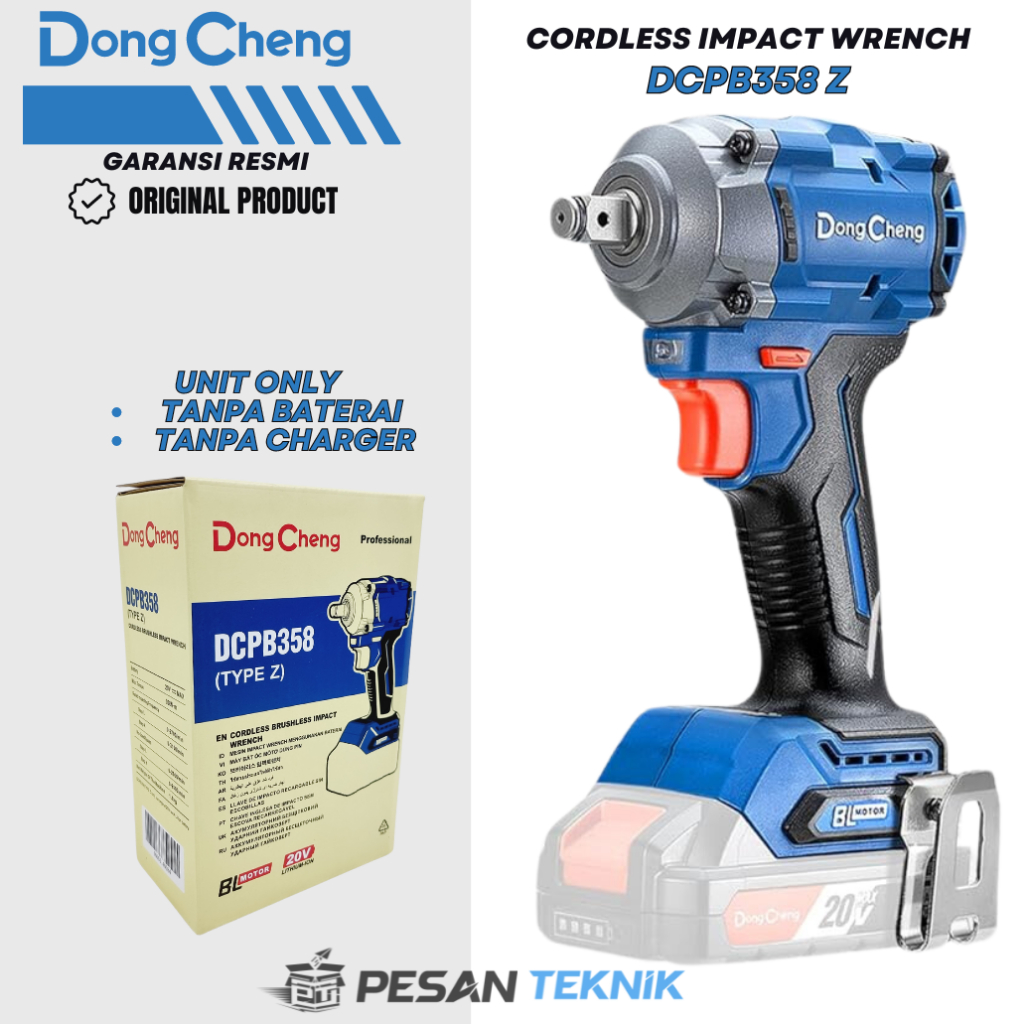 Jual Cordless Impact Wrench 20V Brushless DongCheng DCPB358 Z | Shopee ...