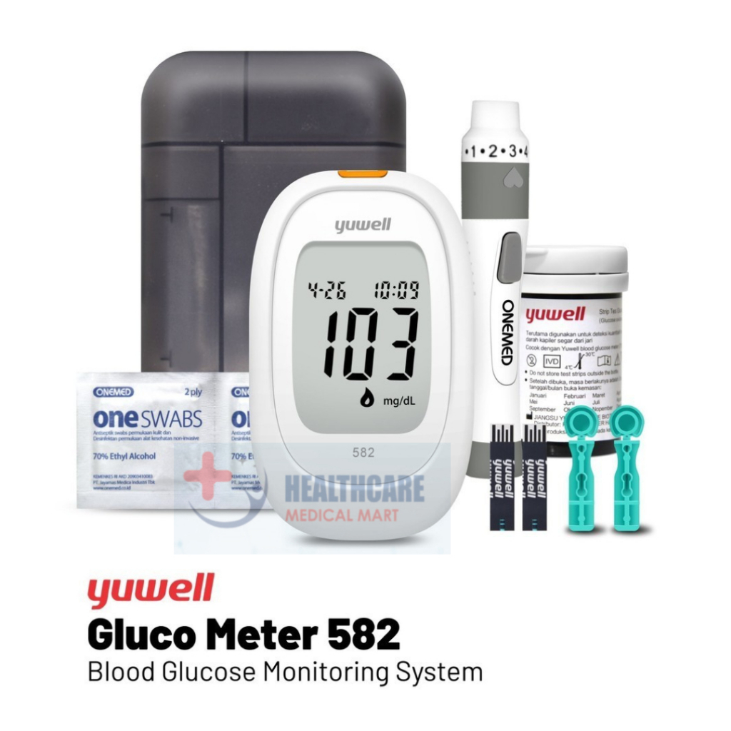 Jual YUWELL Blood Glucose Meter 582 SET - Alat Cek Gula Darah | Shopee ...