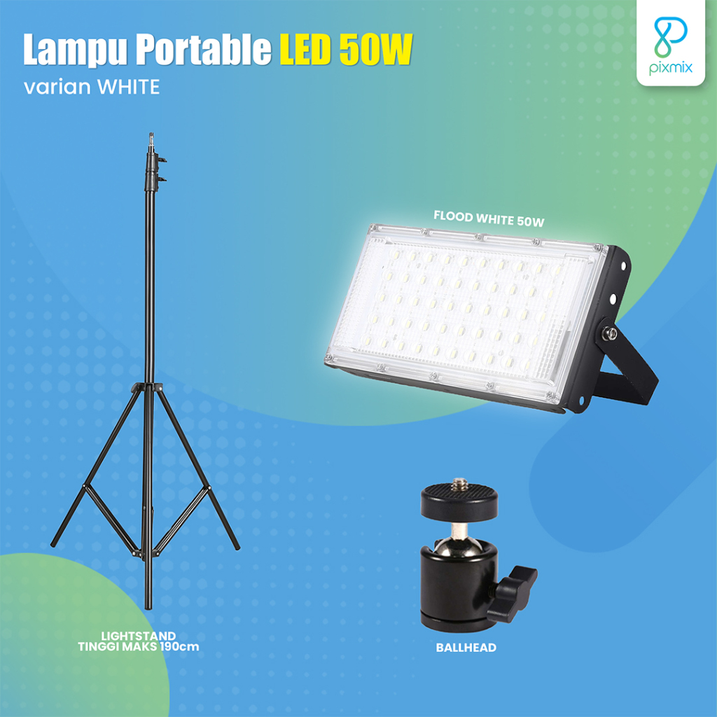 Jual Lampu LED Foto Studio 50W / Lampu Sorot Flood Light - Perlengkapan ...