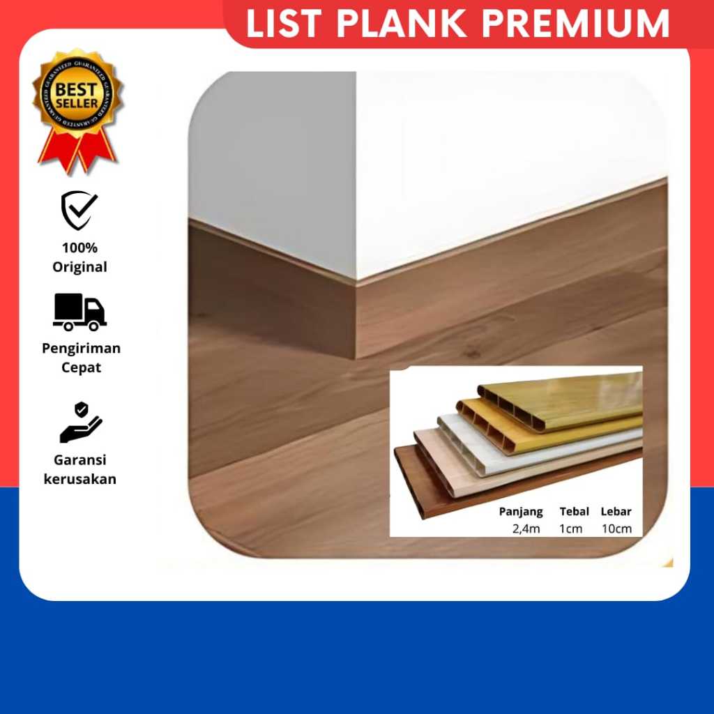 Jual LIST PVC/PLINT LIST PLANK/SKIRTING LIST LANTAI KAYU LANTAI VINYL 2.4 meter | Shopee Indonesia