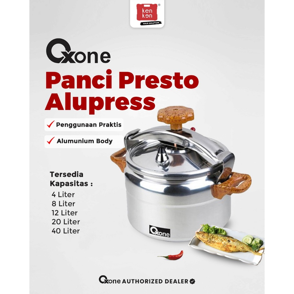 Jual OXONE Panci Presto Alumunium Pressure Cooker 40L Kapasitas 40 Liter Premium OX2040 OX-2040 ...