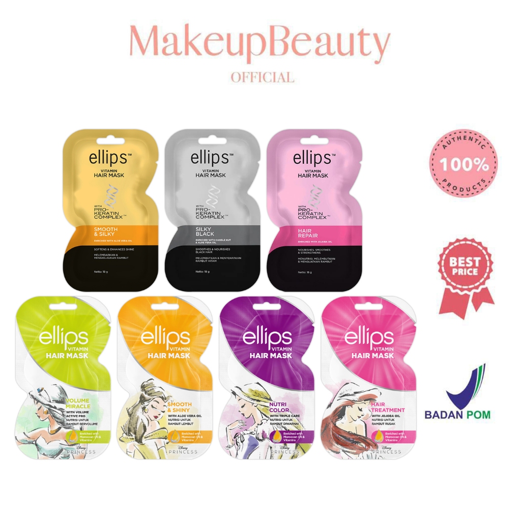 Jual ELLIPS Vitamin Hair Mask Sachet 20gr | With Pro Keratin Sachet ...