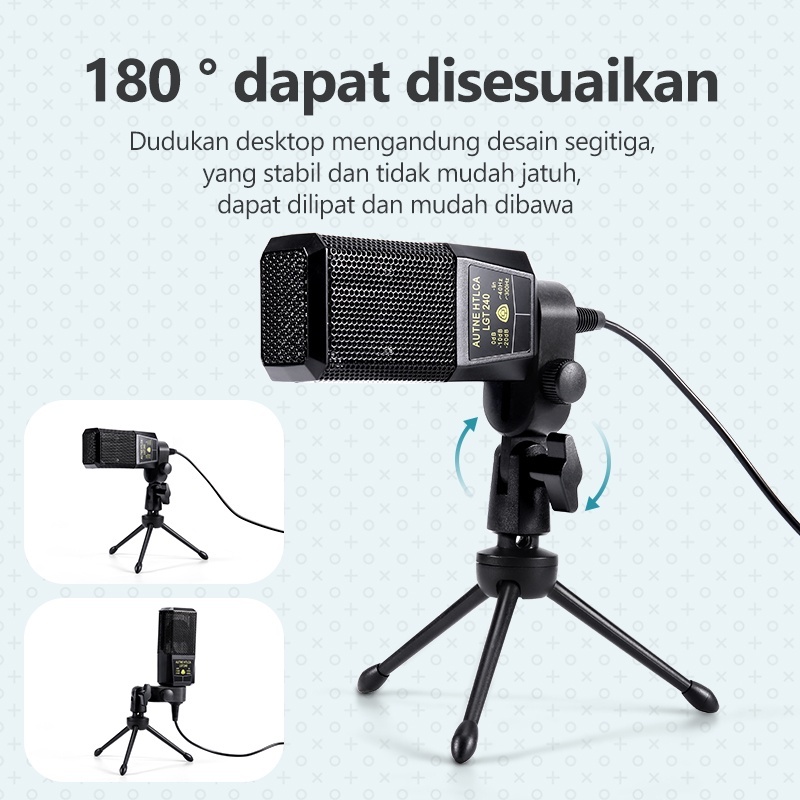 Jual Mic Condenser Microphone Live Microphone Recording Streaming ...