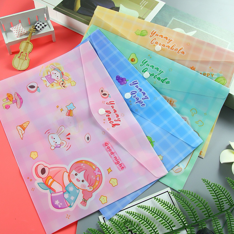 Jual MAP PLASTIK UKURAN A4 MOTIF BUNGA KARTUN LUCU | Shopee Indonesia