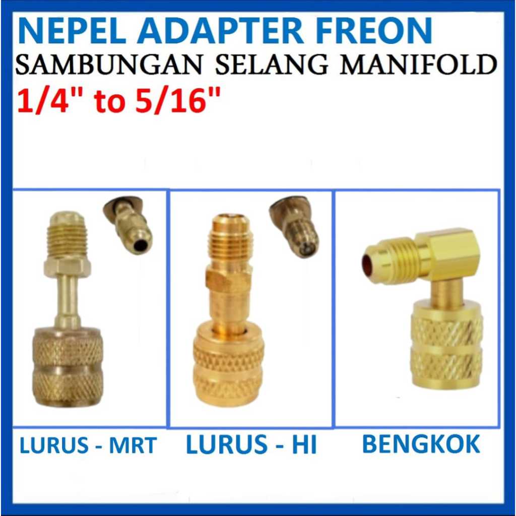 Jual Nepel Adaptor AC Converter Selang Freon R410 R32 Dari R22 Premium ...