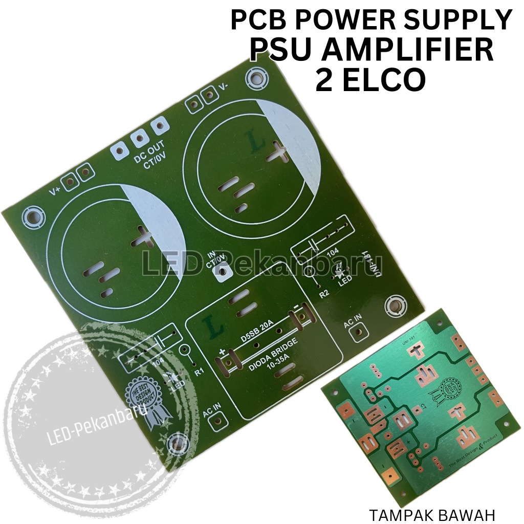 Jual PCB POWER SUPPLY PSU AMPLIFIER 2 ELCO CAPASITOR ELKO AMPLI ...
