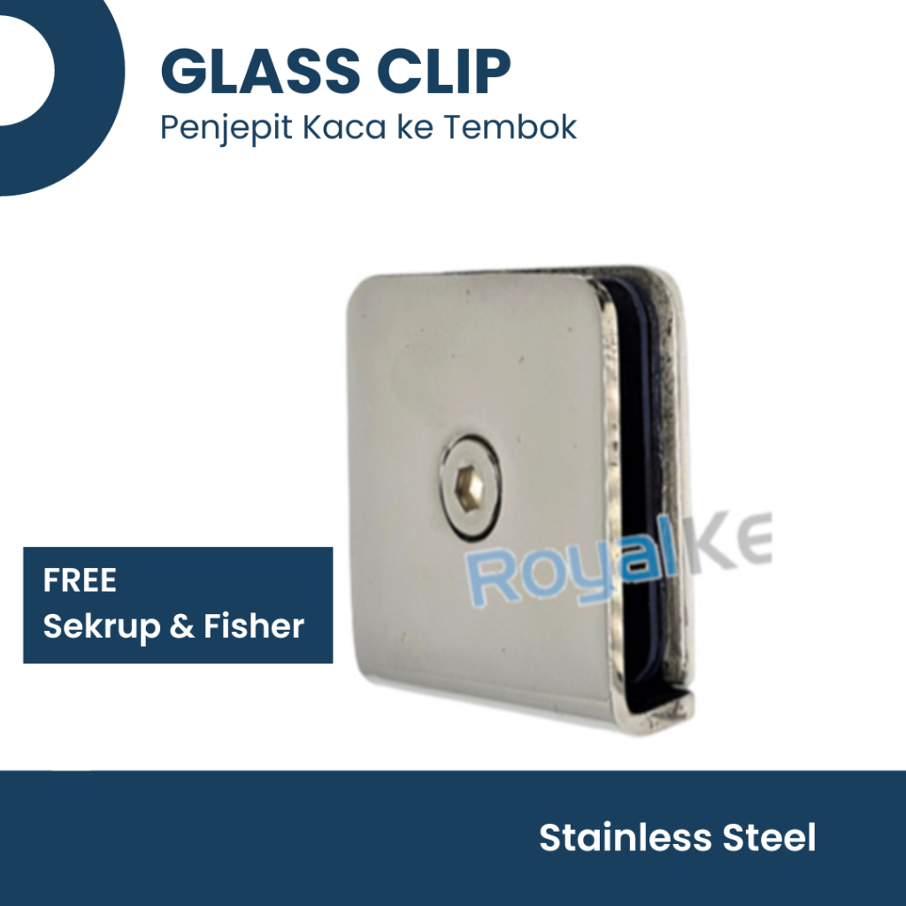 Jual Glass Clip U Penjepit Klip Konektor Kaca ke Tembok Lantai ...