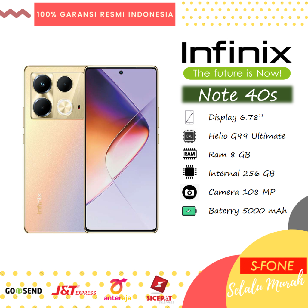 Jual Infinix Note 40S 8/256 GB Fast Charging 33 Watt | Shopee Indonesia