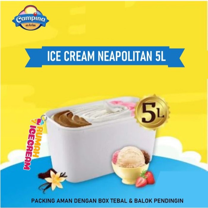 Jual Es Krim Campina Neapolitan 5L | Shopee Indonesia