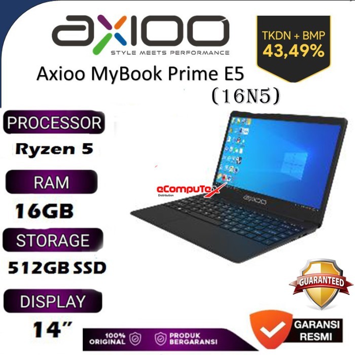 Jual AXIOO MYBOOK PRIME E5 (16N5) RYZEN 5 RAM 16/512GB 14" INCH WINDOWS ...