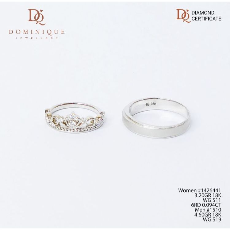 Jual Wedding Ring/Cincin Nikah Diamond (Berlian) Dominique Jewellery ...