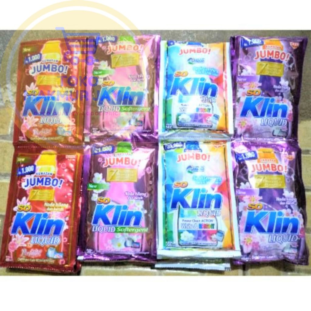 Jual SOKLIN LIQUID JUMBO DETERGENT RENCENG | 12pcs | Shopee Indonesia