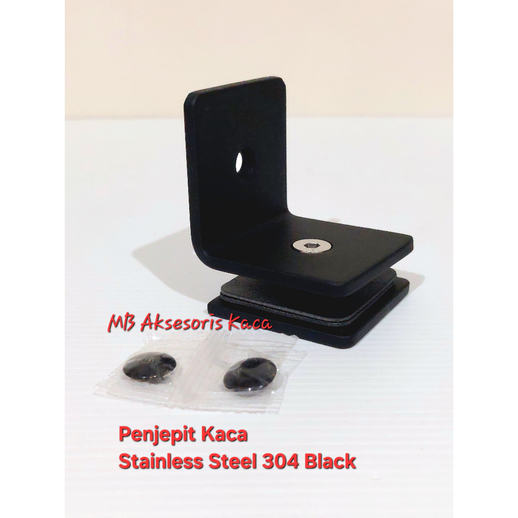 Jual JEPIT KACA/GLASS CLIP/KACA TEMBOK/SIKU KACA/SHOWER/KUBIKEL/BLACK ...
