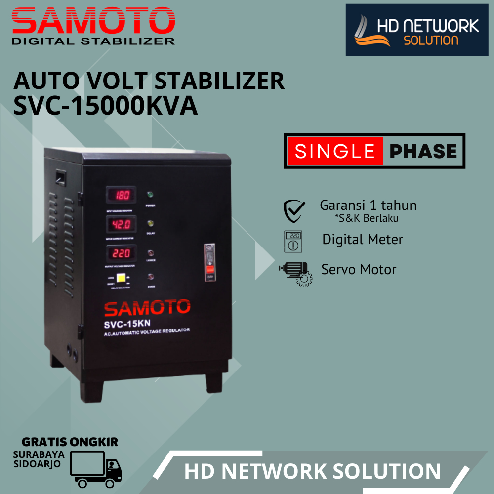 Jual Digital Stabilizer/stavolt/stabiliser listrik 15KVA single phase ...