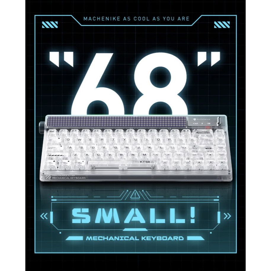 Jual Machenike KT68 Smart LED Screen Mechanical Keyboard T68 Cyberboard ...