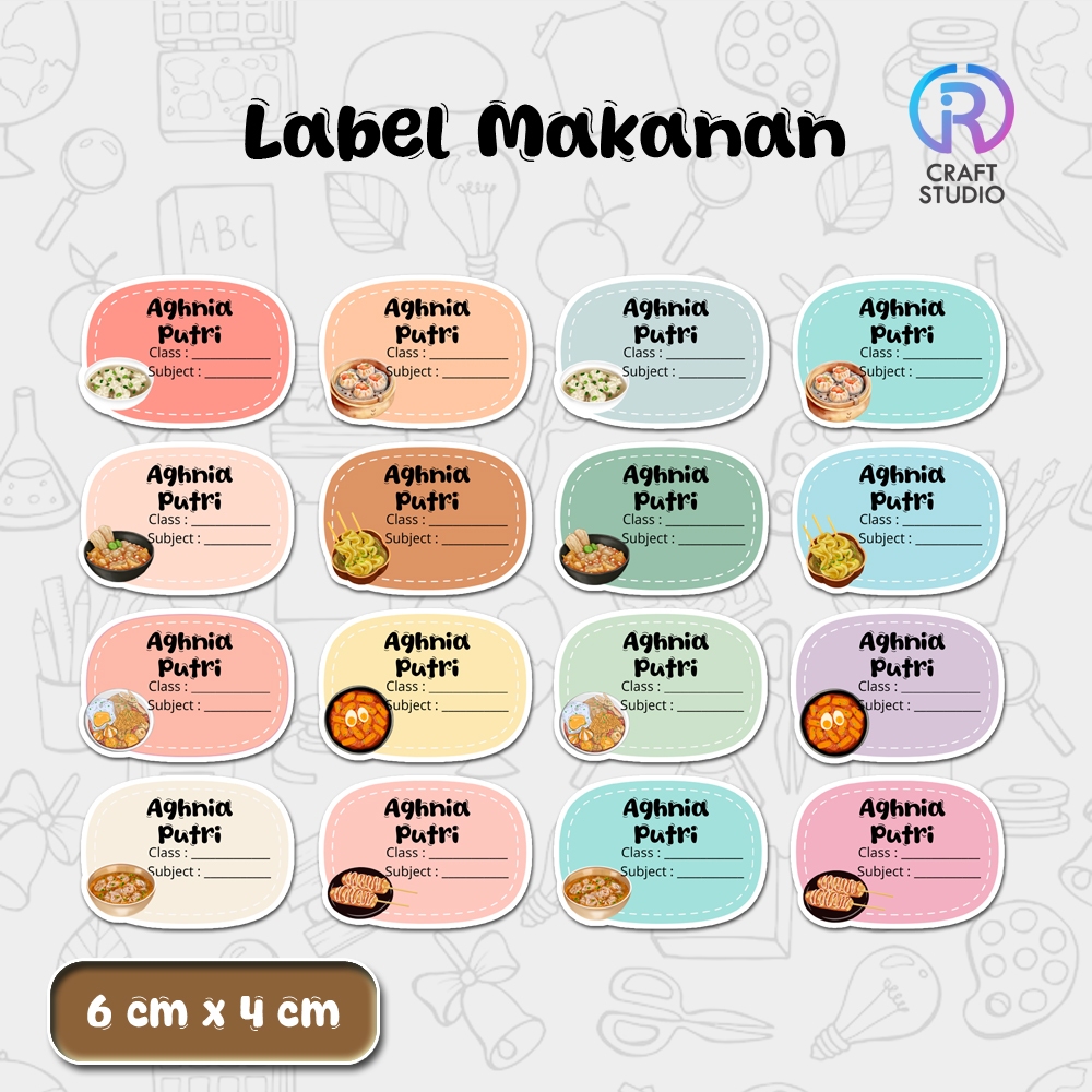 Jual Isi 32 pcs Sticker Nama Buku Sekolah Custom, Sticker Mata ...