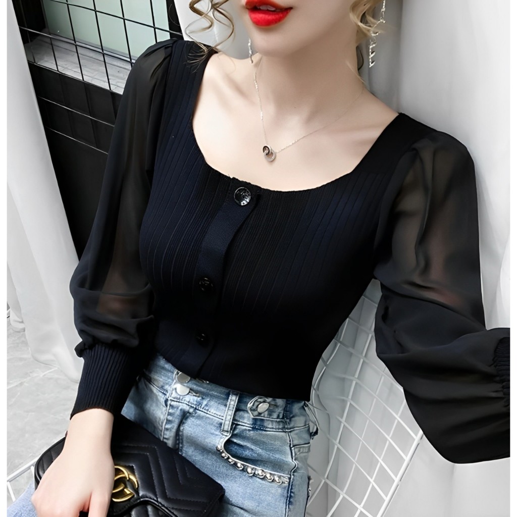 Jual ZRS Blouse Rajut Vienna Ld 90 - 100 cm P 40 cm B 200 gr Cotton ...