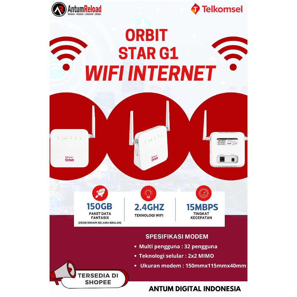 Jual Telkomsel Orbit Star G1 Modem Wifi 4G High Speed Bonus Data | Shopee Indonesia