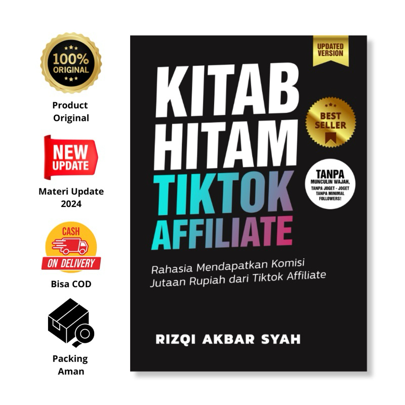 Jual Buku Original Kitab Hitam Tiktok Affiliate Materi Update 2025 Soft Cover by Rizqi Akbar ...