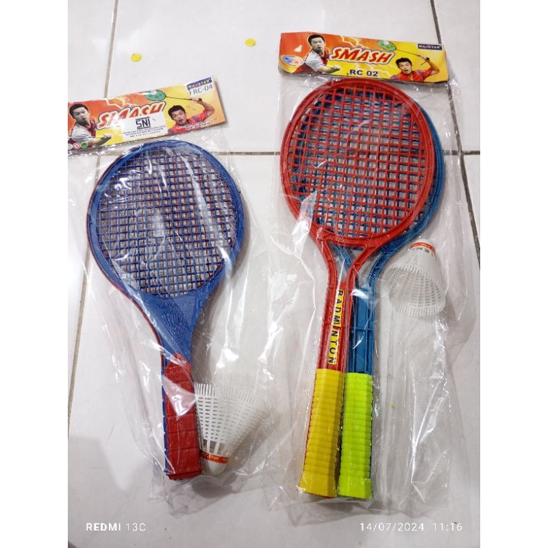 Jual Mainan Anak Raket Plastik isi 2 Besar/Kecil Bahan Tebal RC 02/RC ...