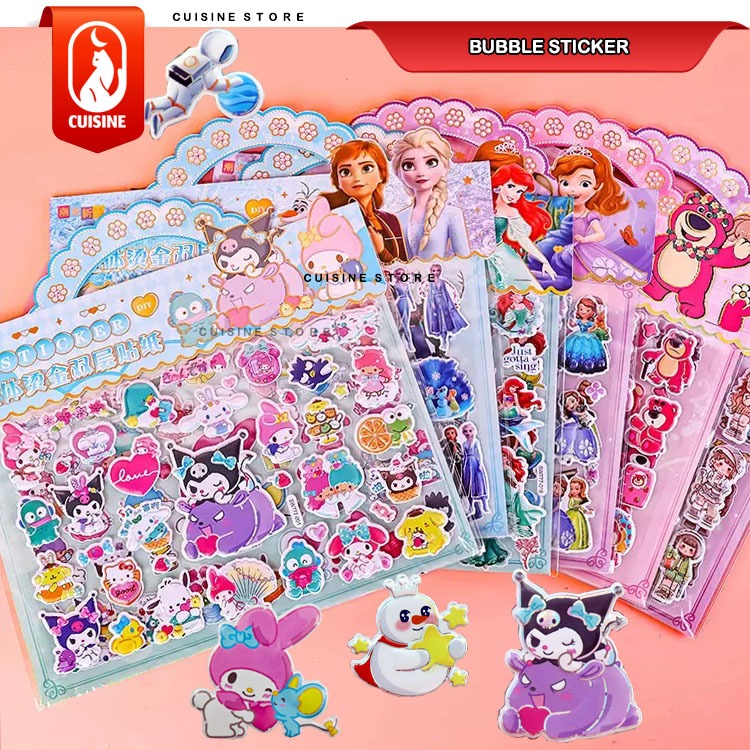 Jual Stiker Timbul Murah DIY Sticker Bubble Hias Karakter Melodi ...