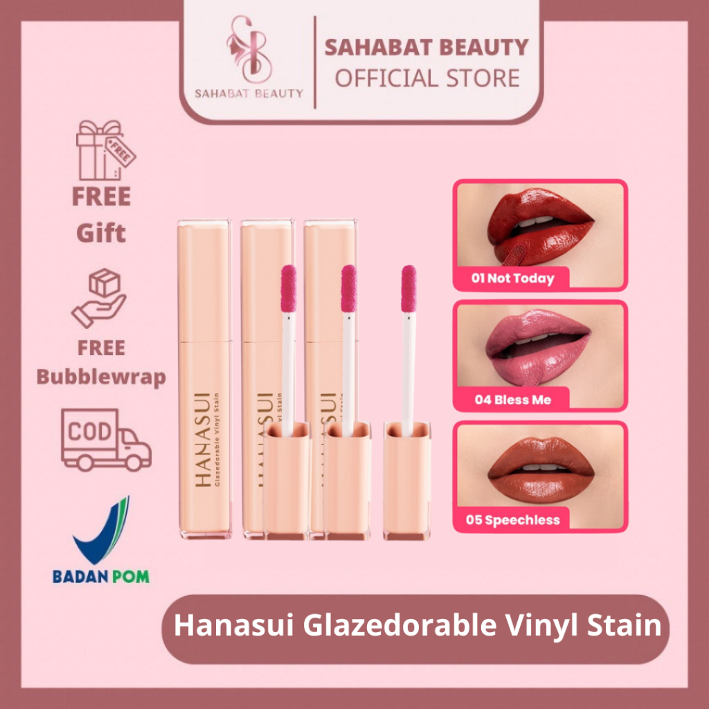Jual HANASUI GLAZEDORABLE VINYL STAIN (free Gift) | Shopee Indonesia