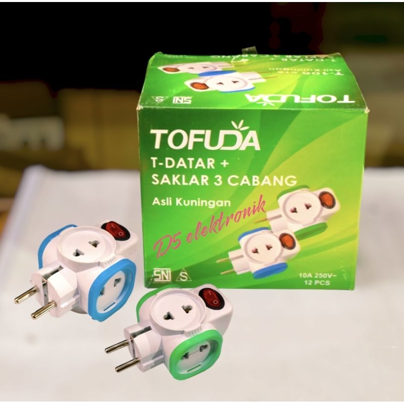 Jual Steker T Tofuda 3 cabang + Saklar (Kuningan) | Shopee Indonesia
