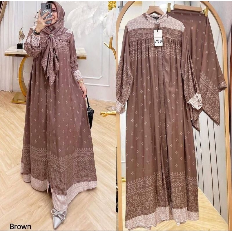 Jual Gamis set hijab rayon diamond ori kombinasi - Gamis set hijab ...