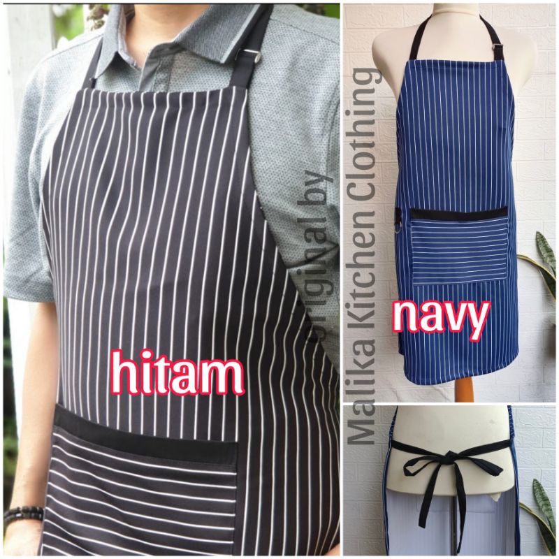 Jual Pro Series-Apron Barista motif Salur Celemek Masak Apron Chef Seragam Hotel Resto Cafe ...