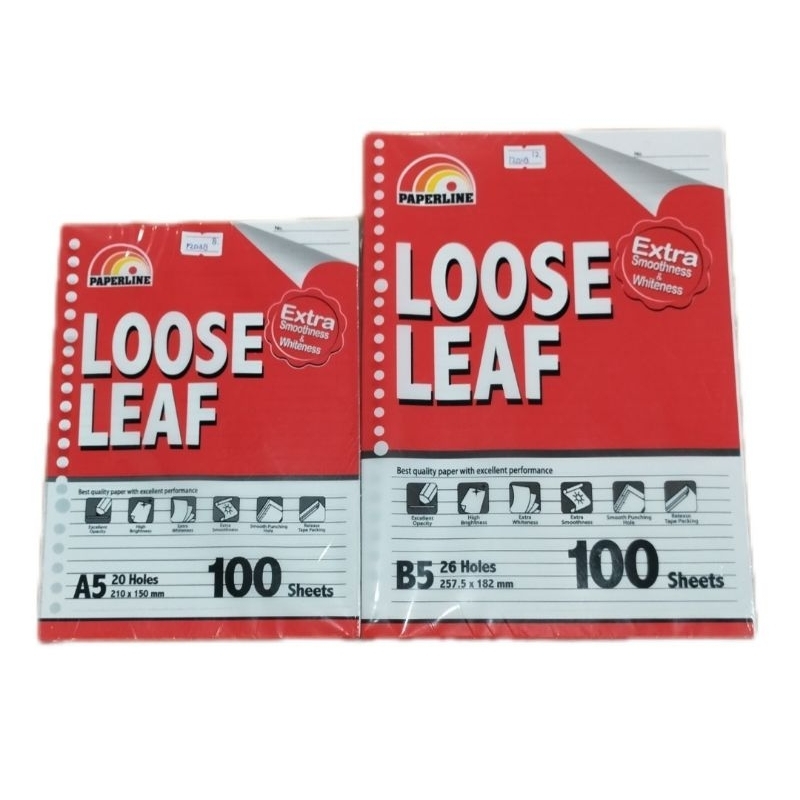 Jual Kertas Binder Loose Leaf A5 - B5 isi 100 Lembar Paperline - B5 Hipo Fancy 100 Lembar ...