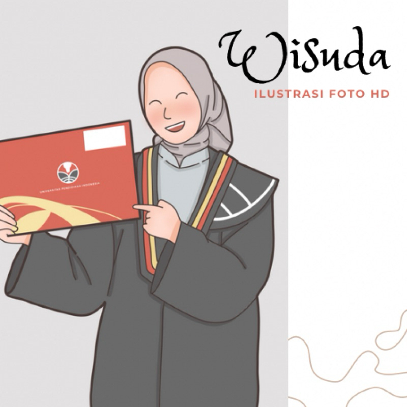 Jual ILUSTRASI WISUDA || HD ILUSTRASI FOTO/Style 1 simpel || Vektor ...