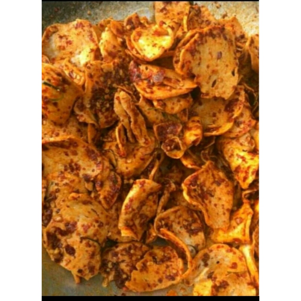Jual Basreng koin 1kg extran daun jeruk pedas dan original | Shopee ...