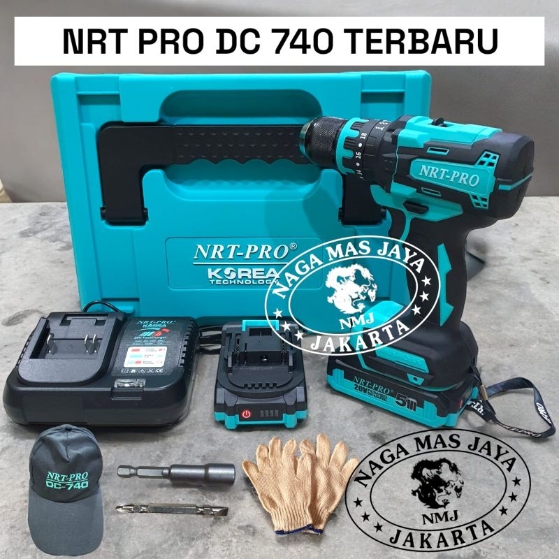 Jual MESIN BOR CORDLESS NRT PRO 740DC BRUSHLESS / BOR BATERAI NRT PRO ...