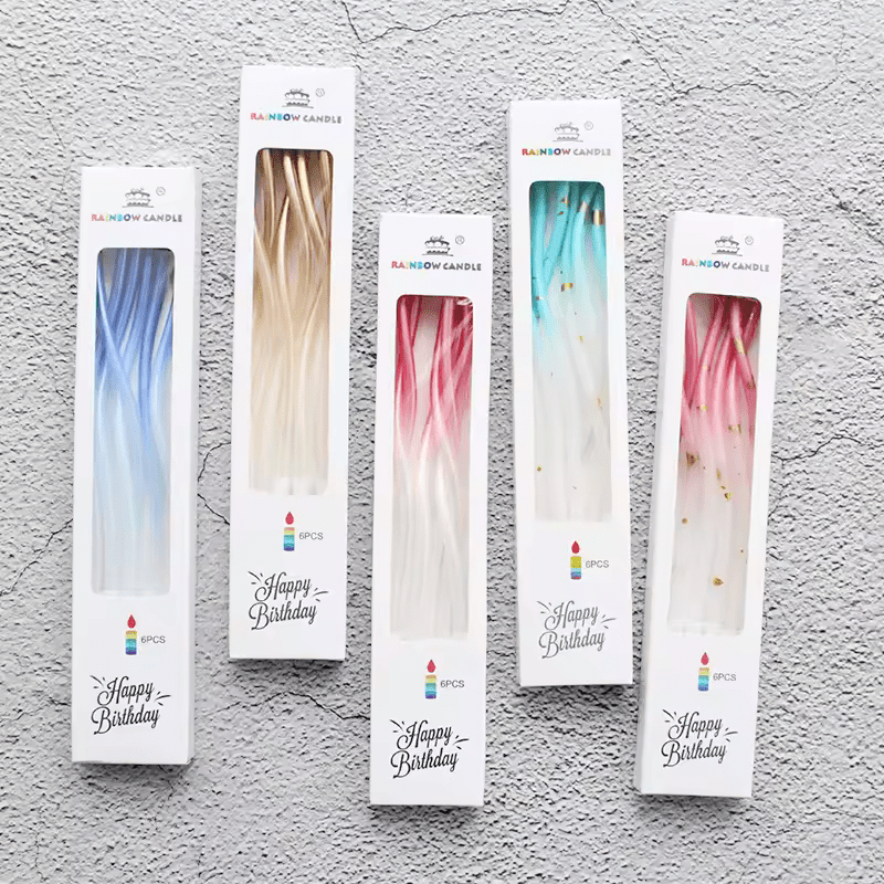 Jual Lilin Ulang Tahun Spiral isi 6 batang Two Tone Color Gradasi Warna ...