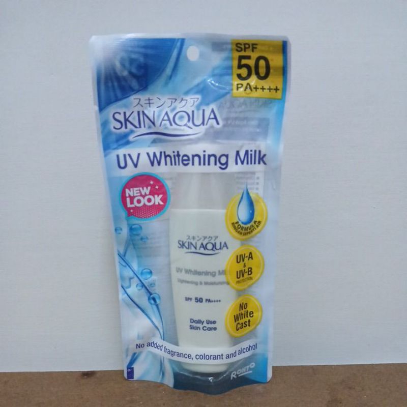 Jual Sunscreen Skin Aqua UV Whitening Milk (Tutup Putih) | Shopee Indonesia