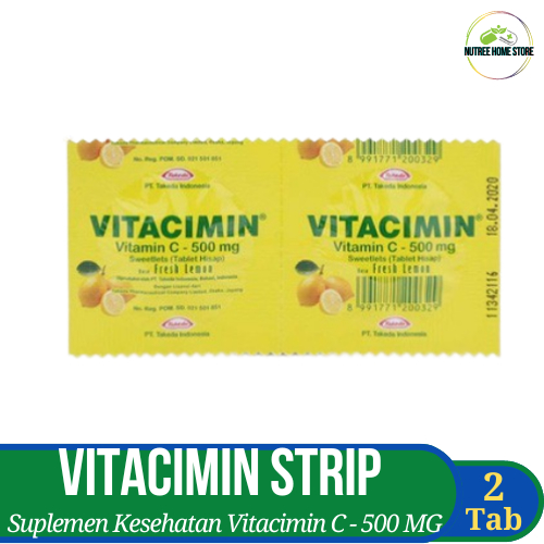 Jual Vitacimin Vitamin C 500 mg Strip Isi 2 Tablet - Rasa Fresh Lemon ...