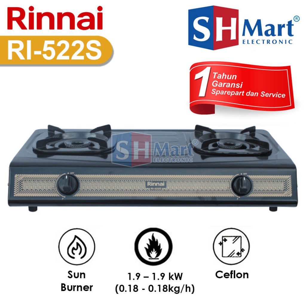 Jual KOMPOR GAS RINNAI 2 TUNGKU RI-522S / RI522S (MEDAN) | Shopee Indonesia