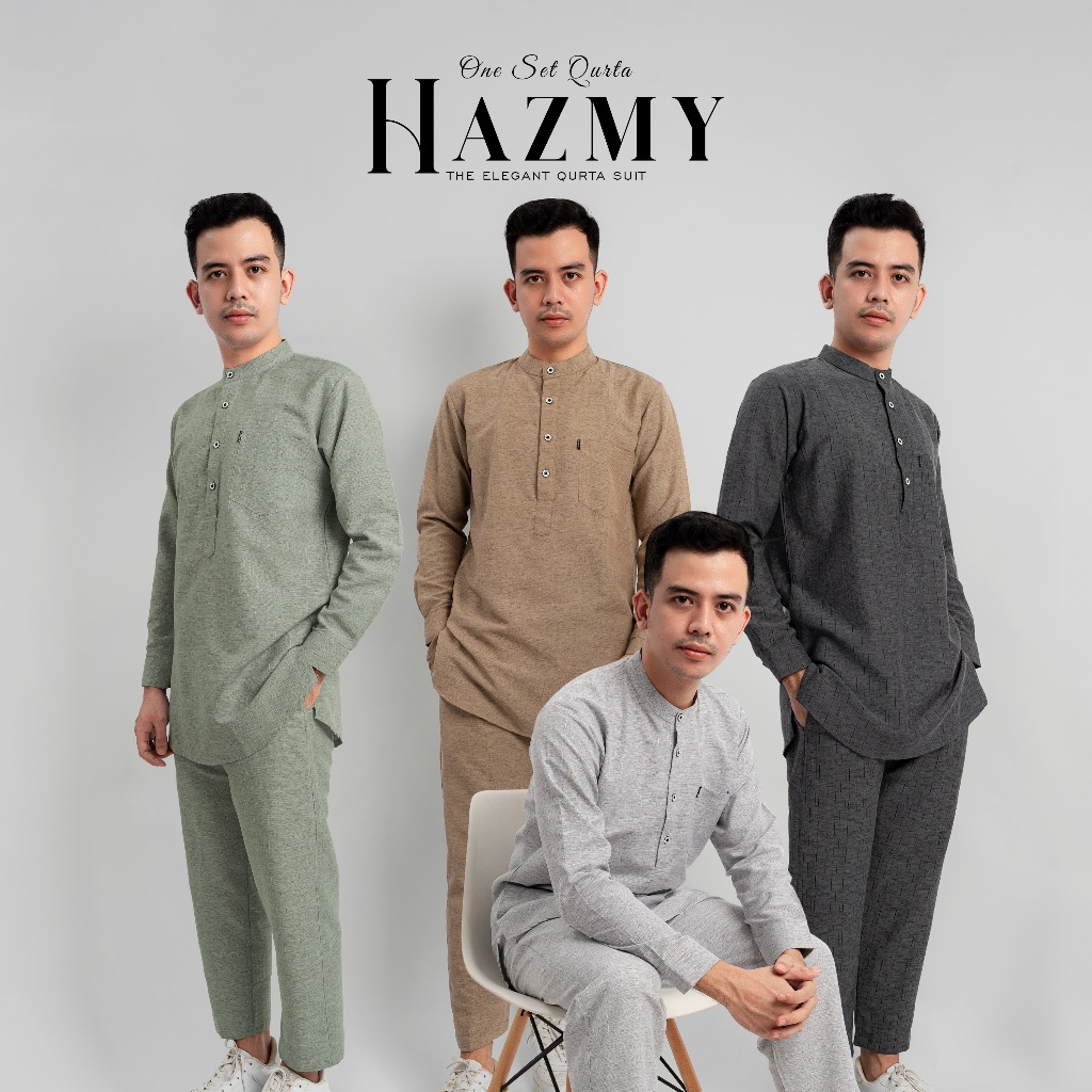 Jual KATSAE - HAZMY Baju Koko Pria Dewasa Kemeja Koko Pria One SET ...